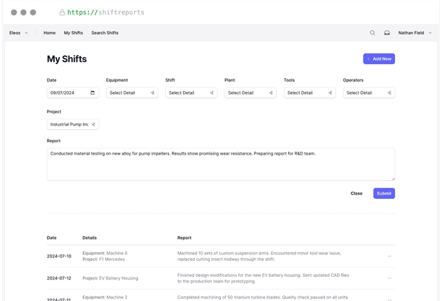 Shift Reports - Simplify Shift Management and Handovers
